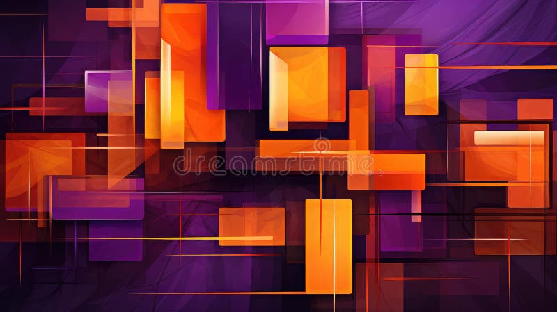 Shapes Purple and Orange Abstract Stock Illustration - Illustration of ...