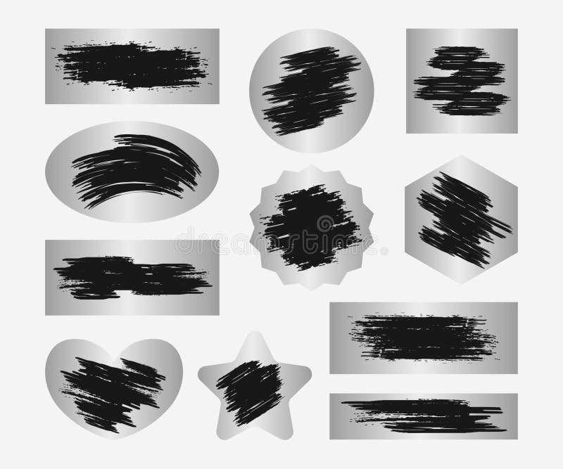 Shapes with Scratch Effect in Realistric Style Stock Illustration ...