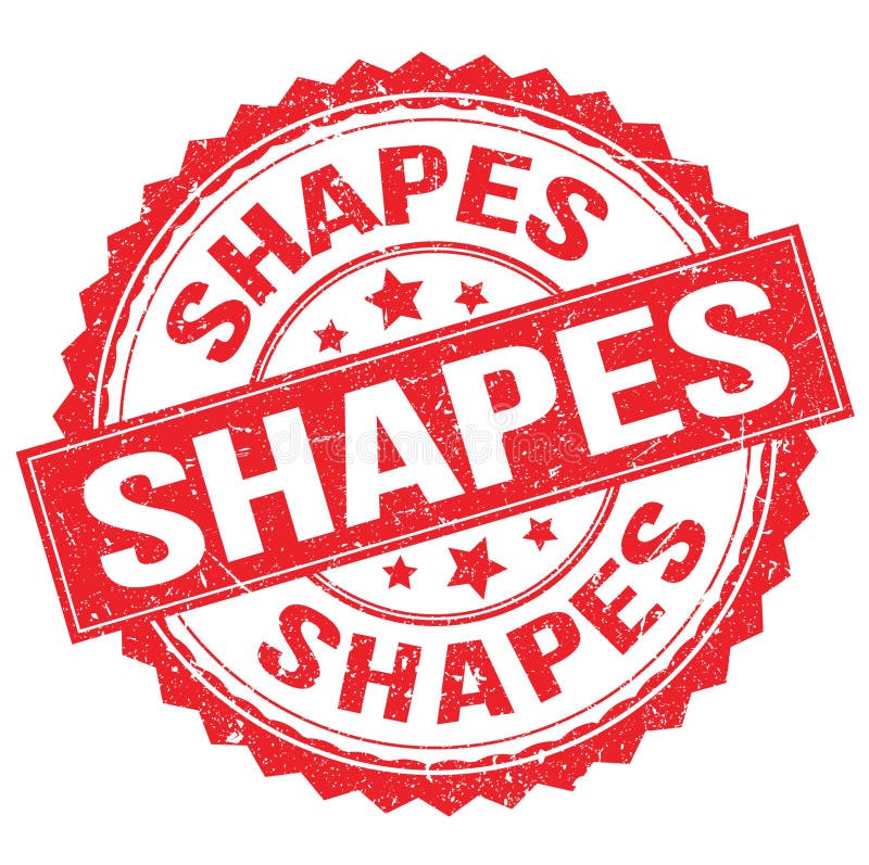 SHAPES Text on Red Round Stamp Sign Stock Illustration - Illustration ...