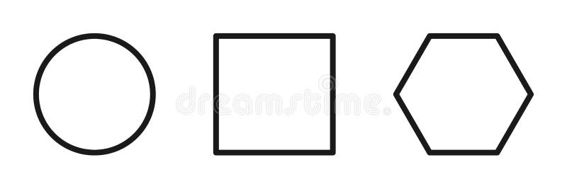 The Shapes are Triangle, Square and Hexagon. Contours of Geometric ...