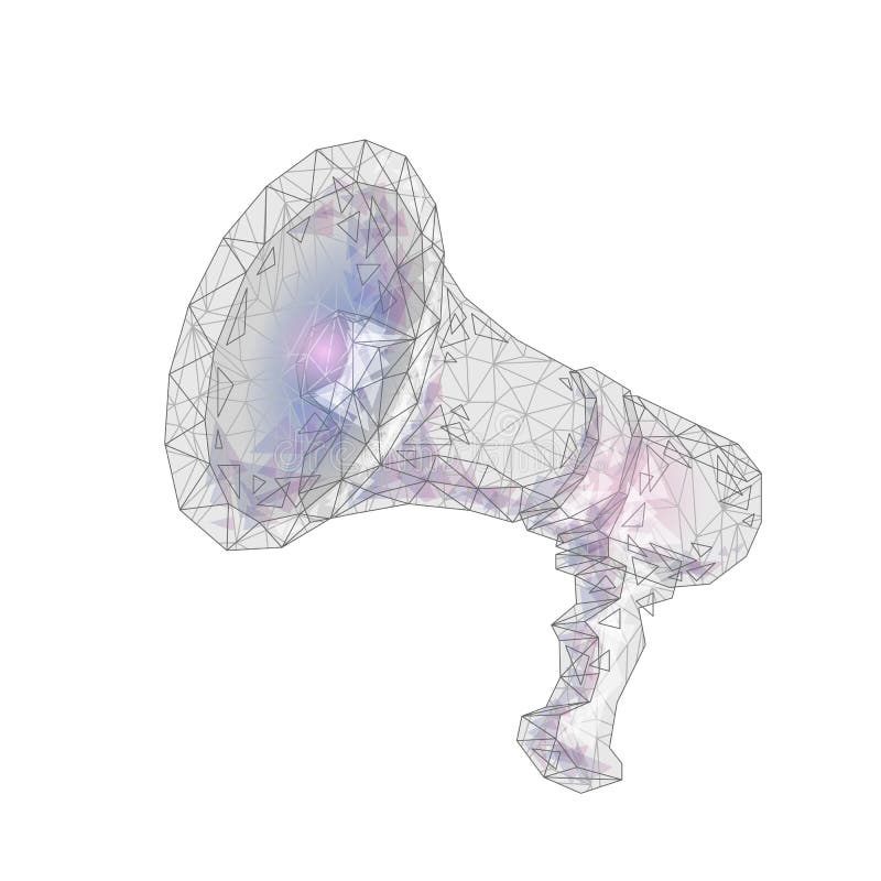 Shapes Wireframe Megaphone Loudspeaker Stock Vector - Illustration of ...