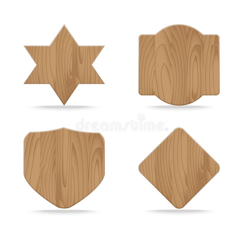 Shapes wooden sign boards stock vector. Illustration of billboard ...