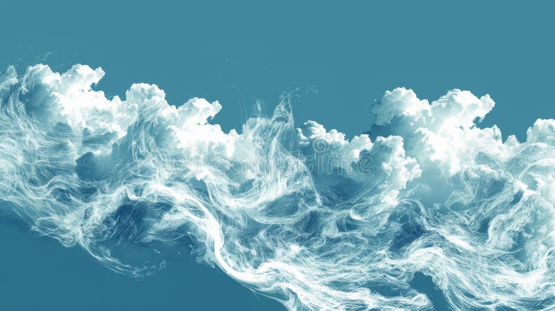 A Shapeshifting Cloud Twists Eerily Across the Sky Stock Illustration ...