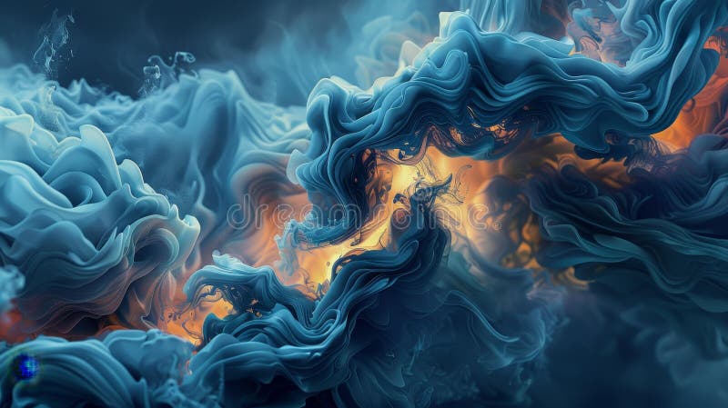 A Shapeshifting Cloud Twists Eerily Across the Sky Stock Illustration ...