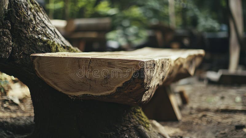 Shaping a Large Log into Handmade Woodwork Art Forest Workshop Crafting ...