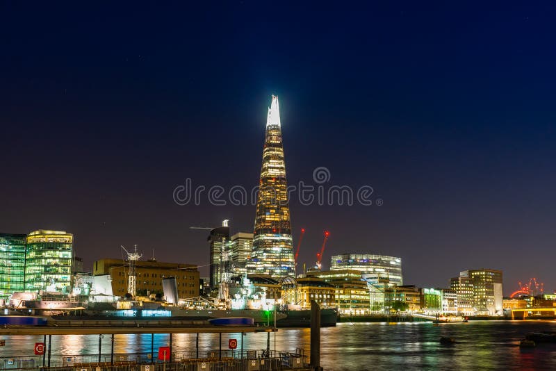 The Shard at Night in London, England, UK Editorial Stock Image - Image ...