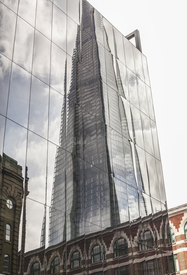 The Shard, a reflection. editorial stock image. Image of architecture ...