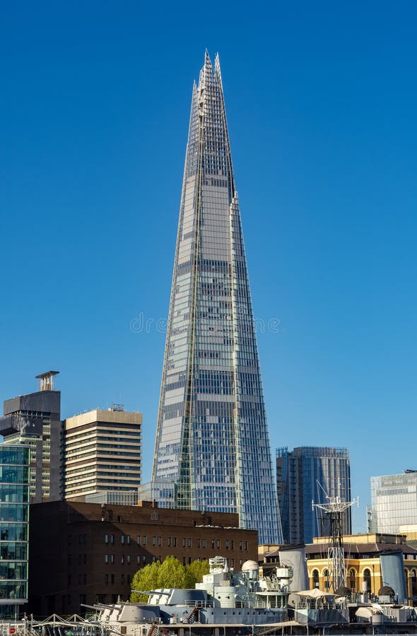 Shard Skyscraper in Southwark at Thames River, London, UK Editorial ...