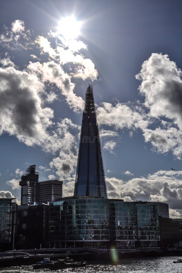 The Shard at sunset. editorial stock image. Image of water - 30494334