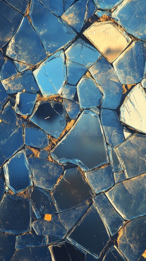 Shards of Broken Glass Scattered Against a Dark Background Convey a ...