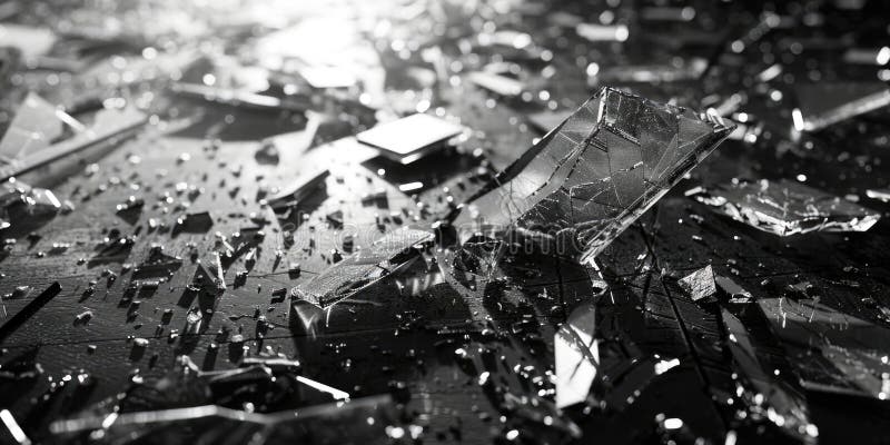 Shards of glass on floor stock image. Image of injury - 366905241