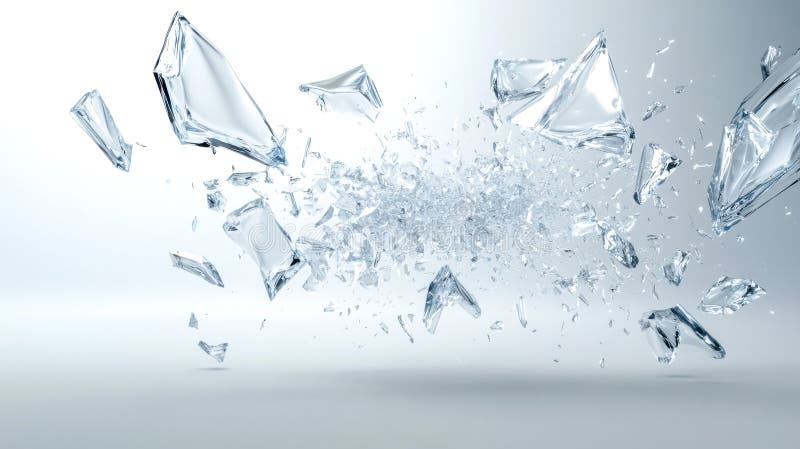 Glass Shattering and Breaking on Gradient Background Stock Photo ...
