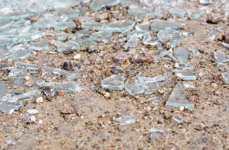 Shards glass on sand stock photo. Image of shard, glasscherben - 69410688
