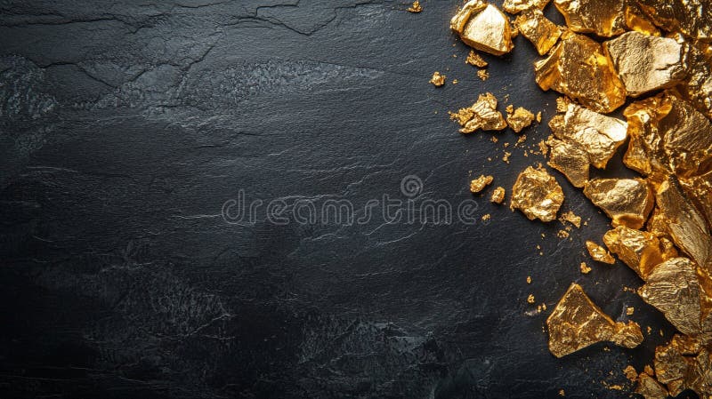 Shards of Gold on a Textured Dark Surface Create a Striking Contrast in ...