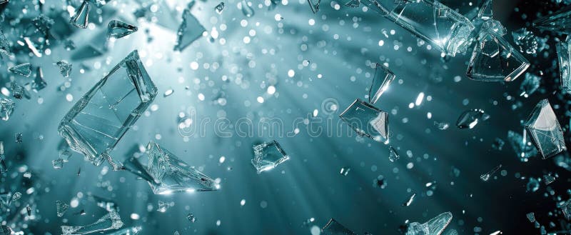 Shards of Shattered Glass Against a Clean Background Stock Image ...