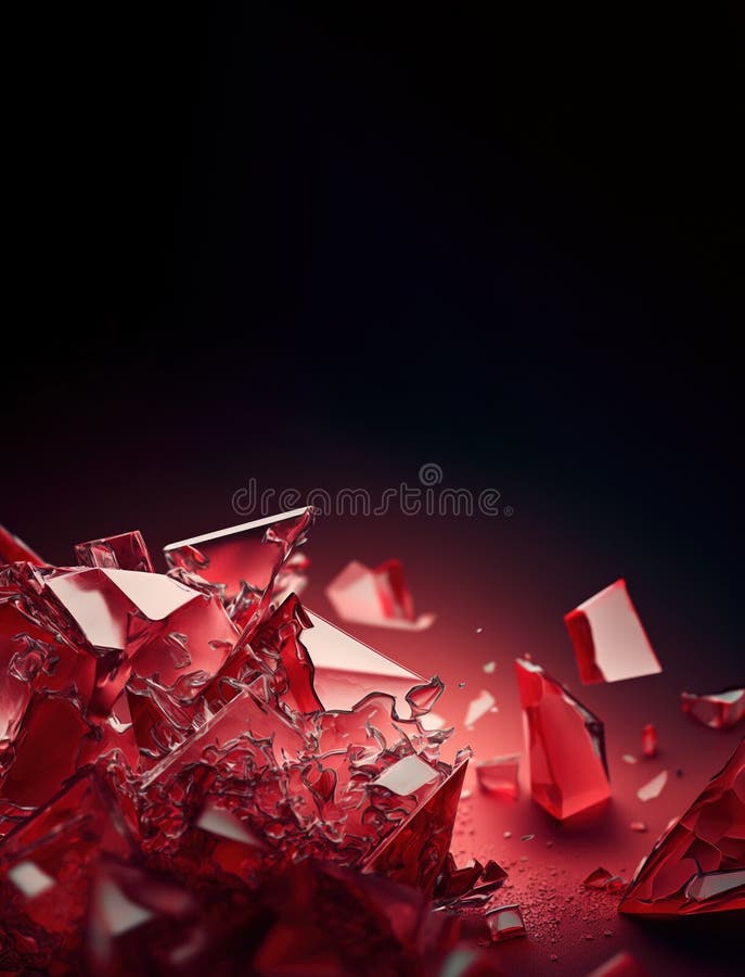Shards of Shiny Glass and Ice in Flight, Isolate, Black Background. AI ...