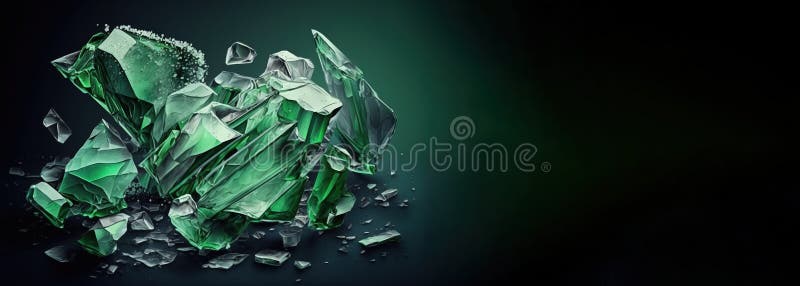 Shards of Shiny Glass and Ice in Flight, Isolate, Black Background. AI ...