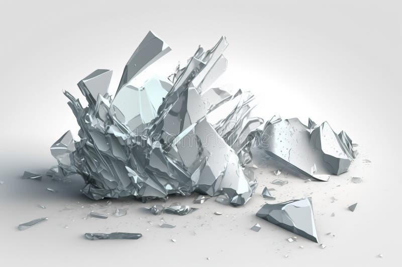 Shards Shiny Glass Ice Flight Isolate White Background Ai Generated ...