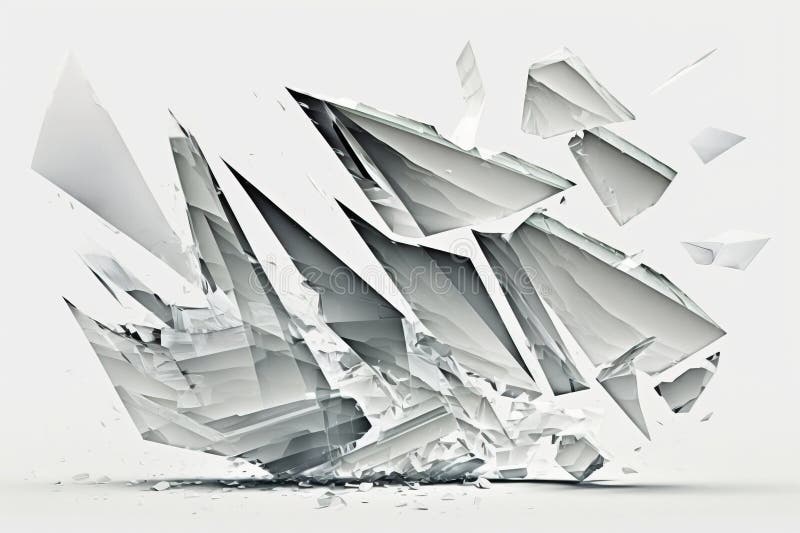 Shards Shiny Glass Ice Flight Isolate White Background Ai Generated ...
