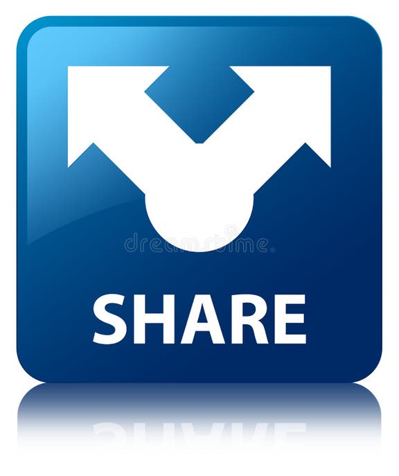 Share blue square button stock illustration. Illustration of icon ...