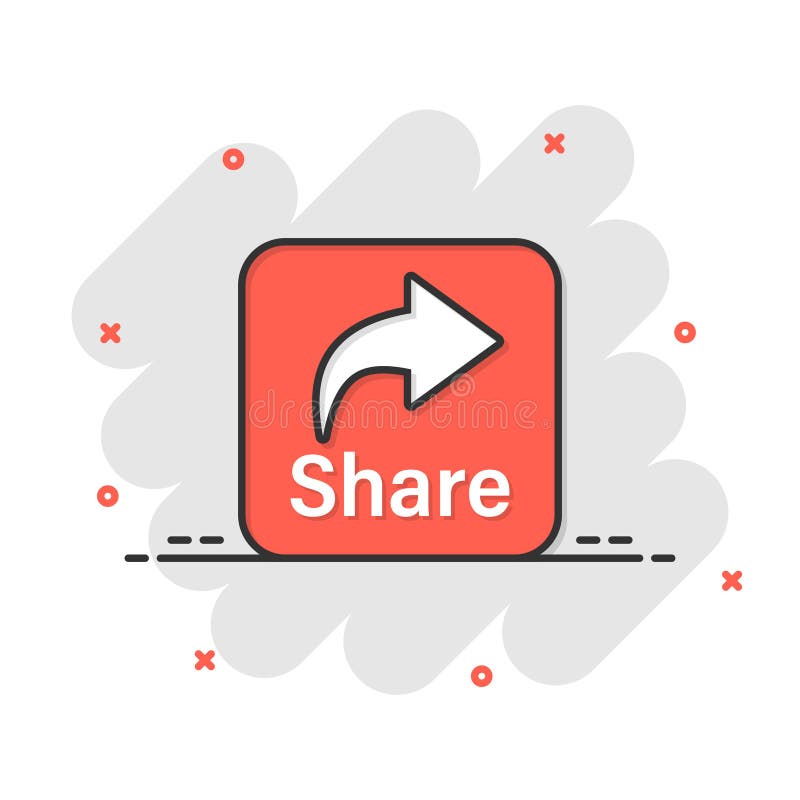 Share Button Icon in Flat Style. Arrow Sign Vector Illustration on ...