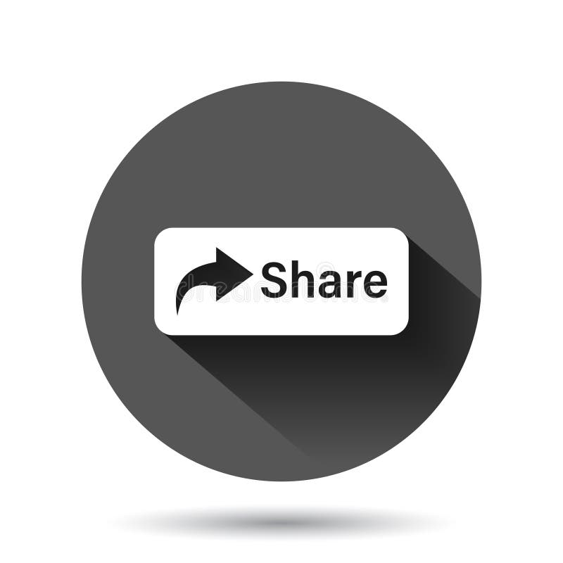 Share Button Icon in Flat Style. Arrow Sign Vector Illustration on ...