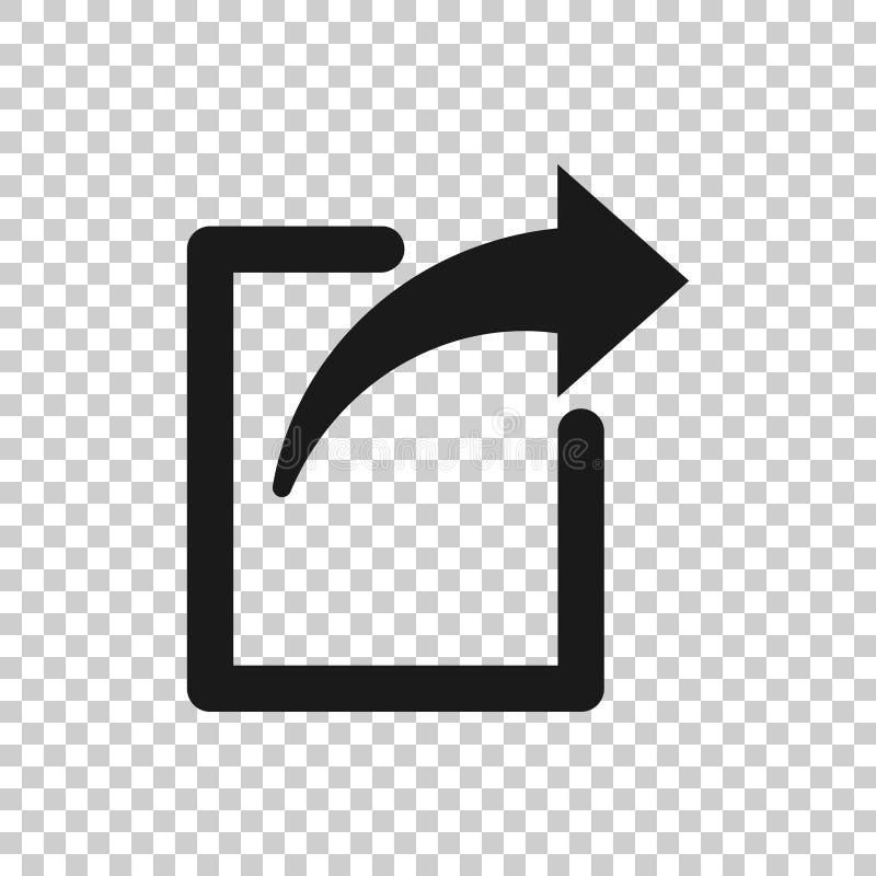 Share Button Icon in Flat Style. Arrow Sign Vector Illustration on ...