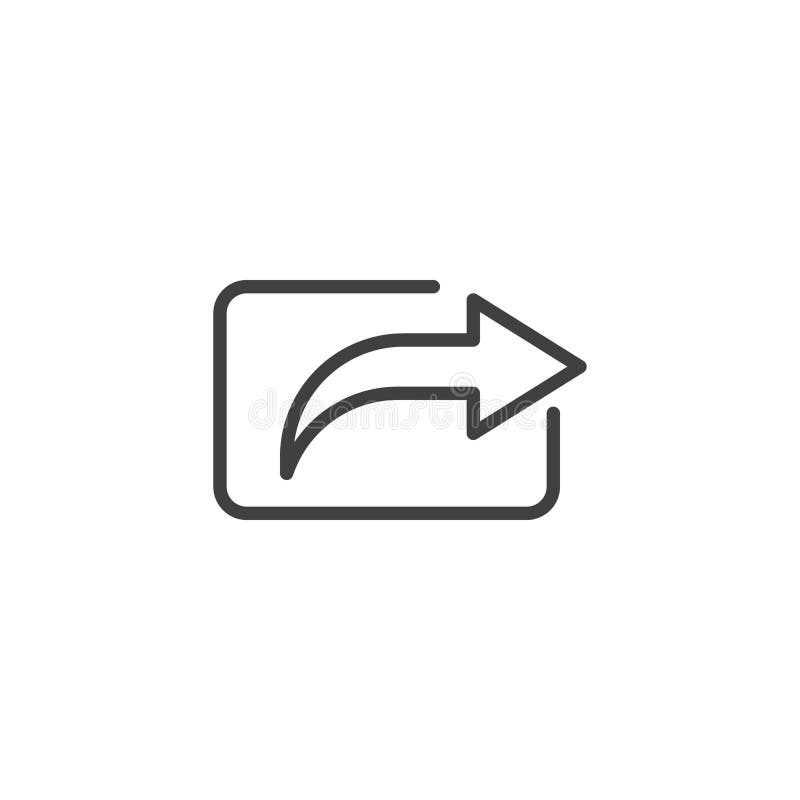 Share Button line icon stock vector. Illustration of arrow - 303929701