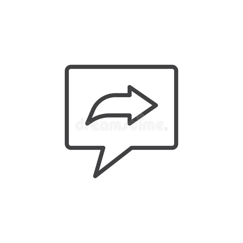 Share comment outline icon stock vector. Illustration of social - 121309752