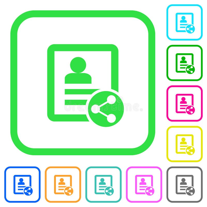 Share Contact Vivid Colored Flat Icons Stock Vector - Illustration of ...