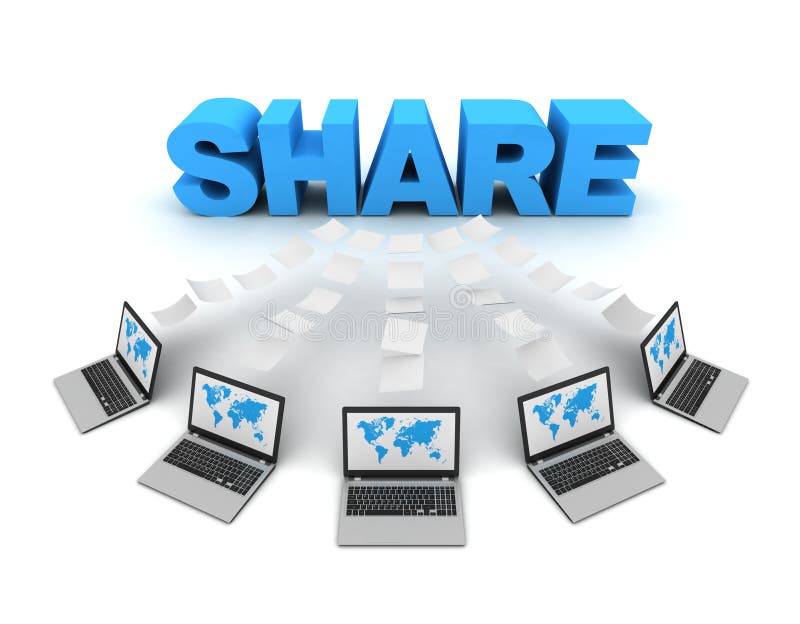 3d Illustration Of Data Sharing Concept, Computer Network Stock ... 3d Illustration Of Data Sharing Concept, Computer Network Stock ...