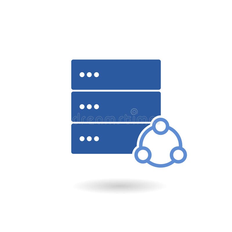 Share Data Icon with Shadow Stock Vector - Illustration of community ...