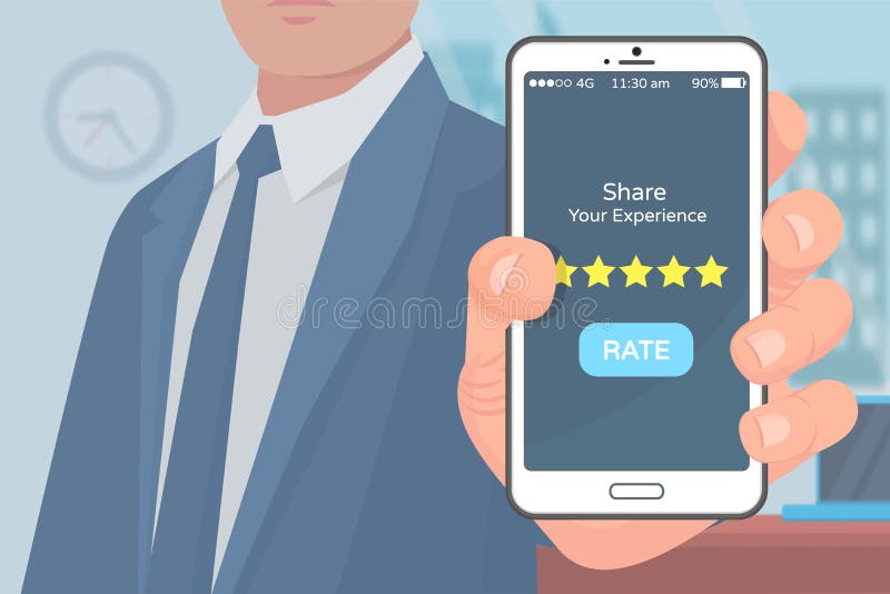 Share Experience Mobile Application Rating Vector Stock Vector ...