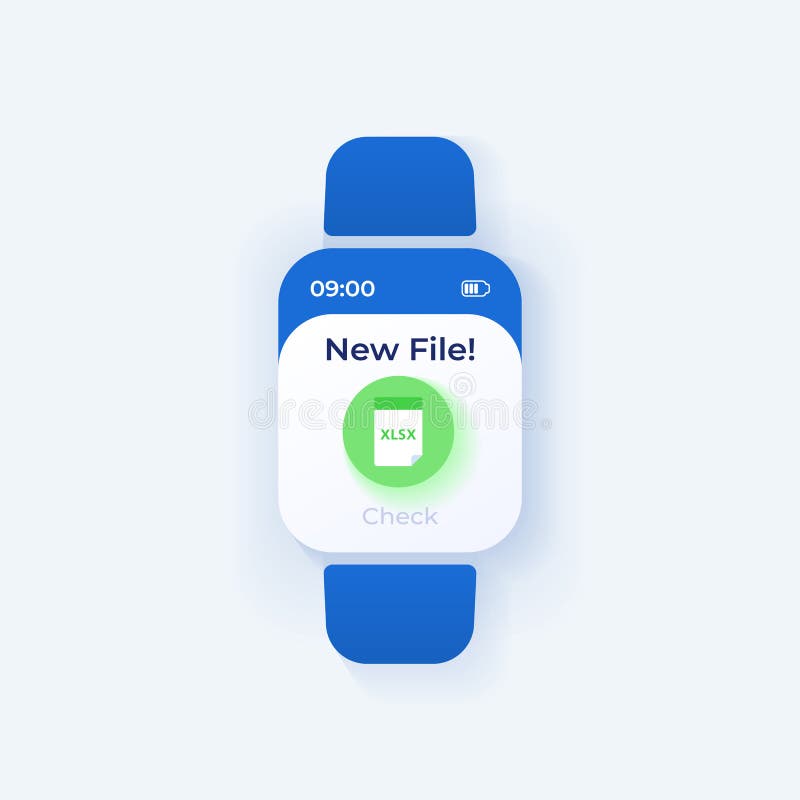 Share File Smartwatch Interface Vector Template Stock Vector ...