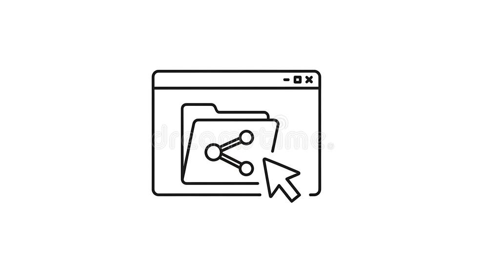 Share Folder Icon in Browser Window Stock Illustration - Illustration ...