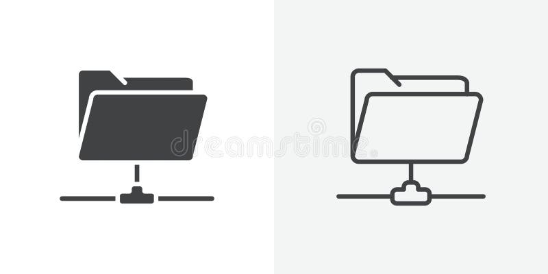 Share Folder Icon Flat and Simple Set Design Stock Vector - Illustration of logo, collaboration ...
