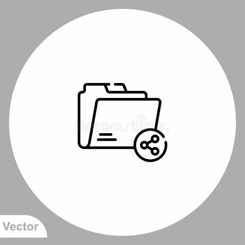 Share Folder Vector Icon Sign Symbol Stock Illustration - Illustration ...