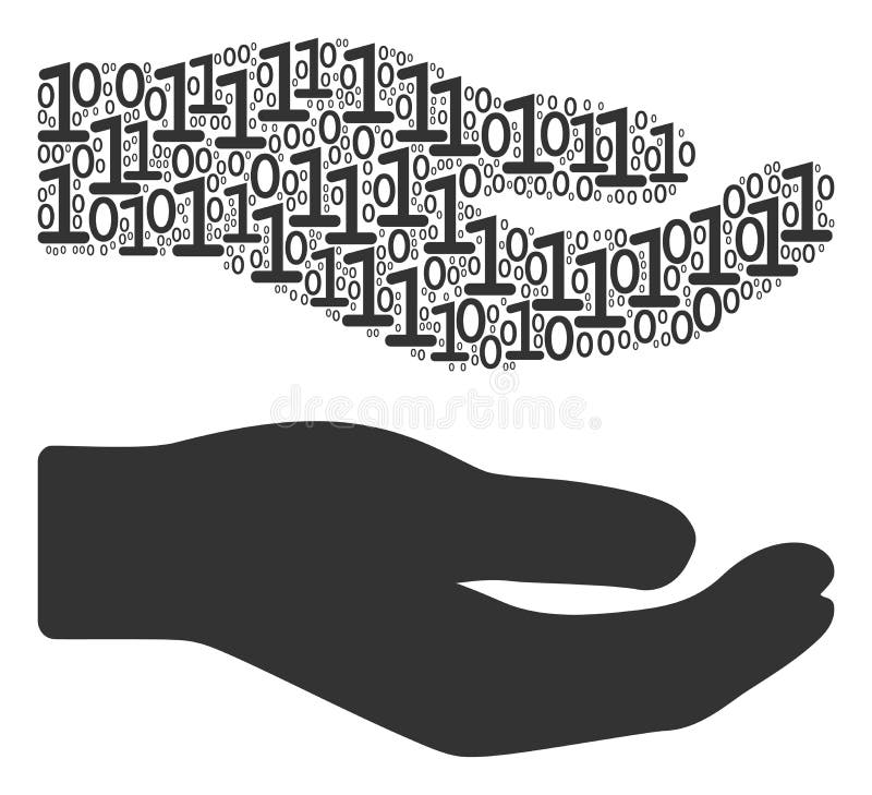 Share Hand Composition of Binary Digits Stock Vector - Illustration of ...