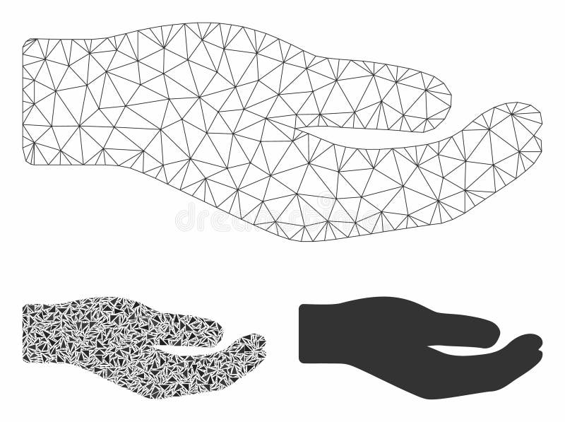 Share Hand Vector Mesh 2D Model and Triangle Mosaic Icon Stock Vector ...