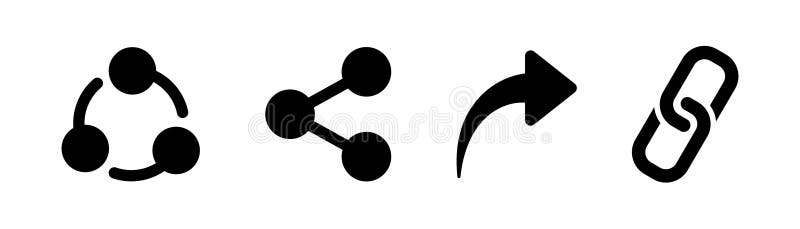 Share Icon. Black Share Symbol in Glyph. Share Arrow Icon. Link Chain ...