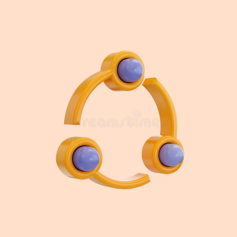 Share Icon 3d Render Concept for Connect Data Sharing Link Symbol Network Stock Illustration ...