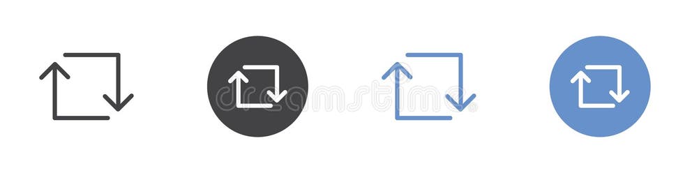 Share Icon Flat Set in Black and White Color Stock Vector ...