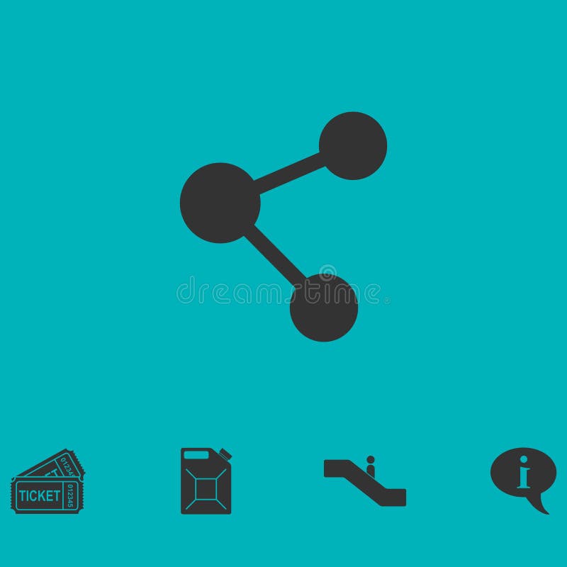 Share icon flat stock vector. Illustration of open, computer - 137895702