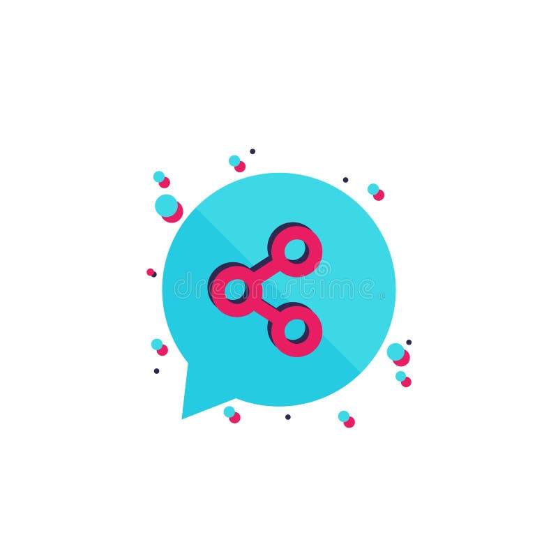 Share Icon, Flat Style Vector Stock Vector - Illustration of online ...