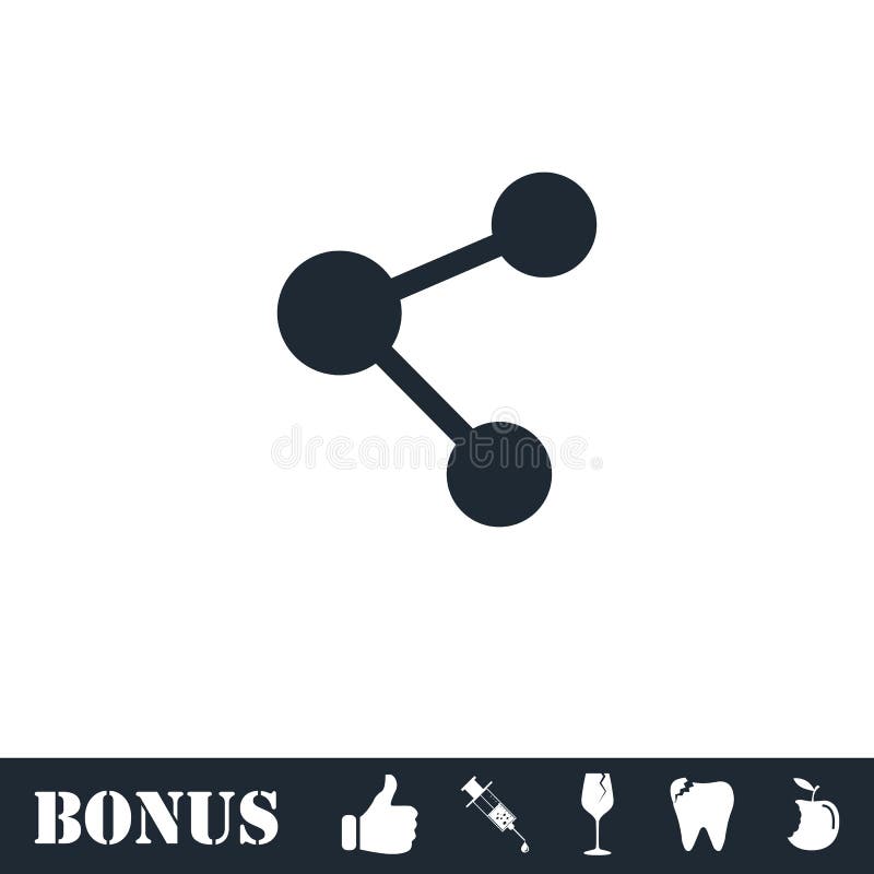 Share icon flat stock vector. Illustration of navigation - 151745620