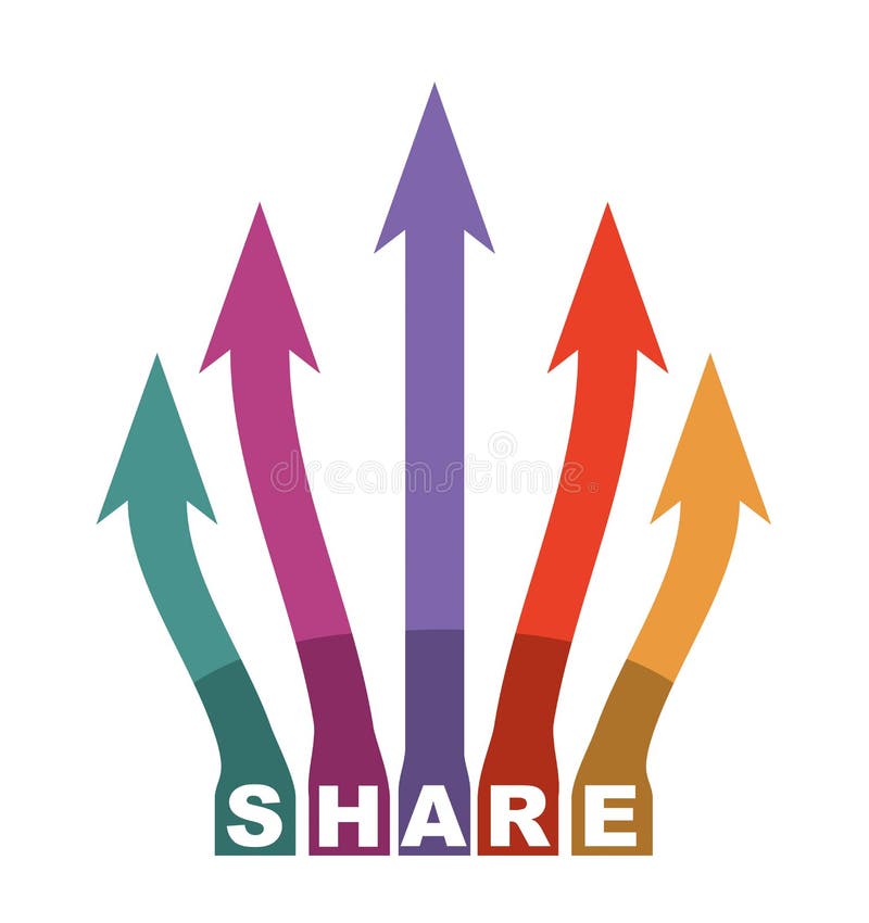 Share Icon Illustration with Arrows Stock Vector - Illustration of send ...