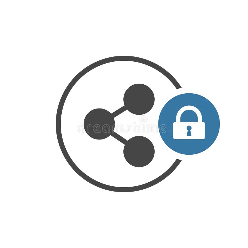 Share Icon with Padlock Sign. Share Icon and Security, Protection ...