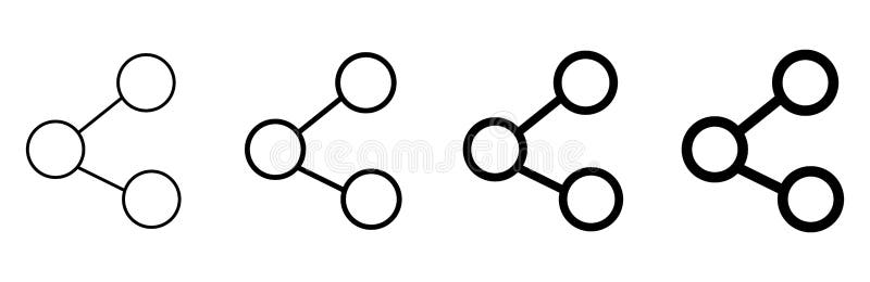 Share Icon Set Isolated on White Background. Flat and Line Style Stock ...