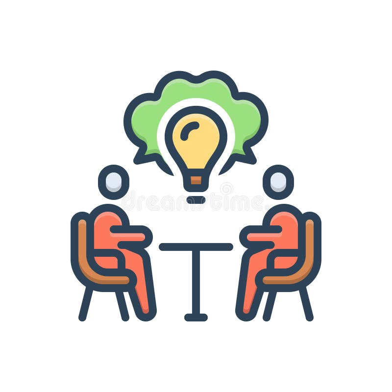 Color Illustration Icon for Share Idea, Teamwork and Exchange Stock ...
