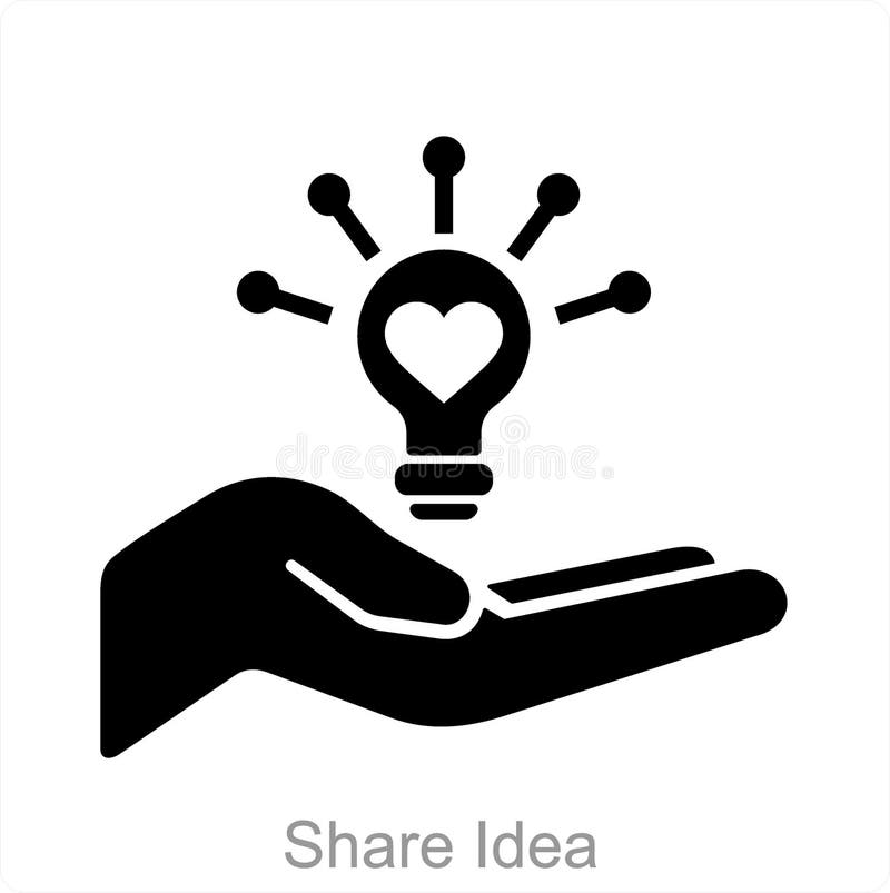 Share Idea and Idea Icon Concept Stock Illustration - Illustration of ...
